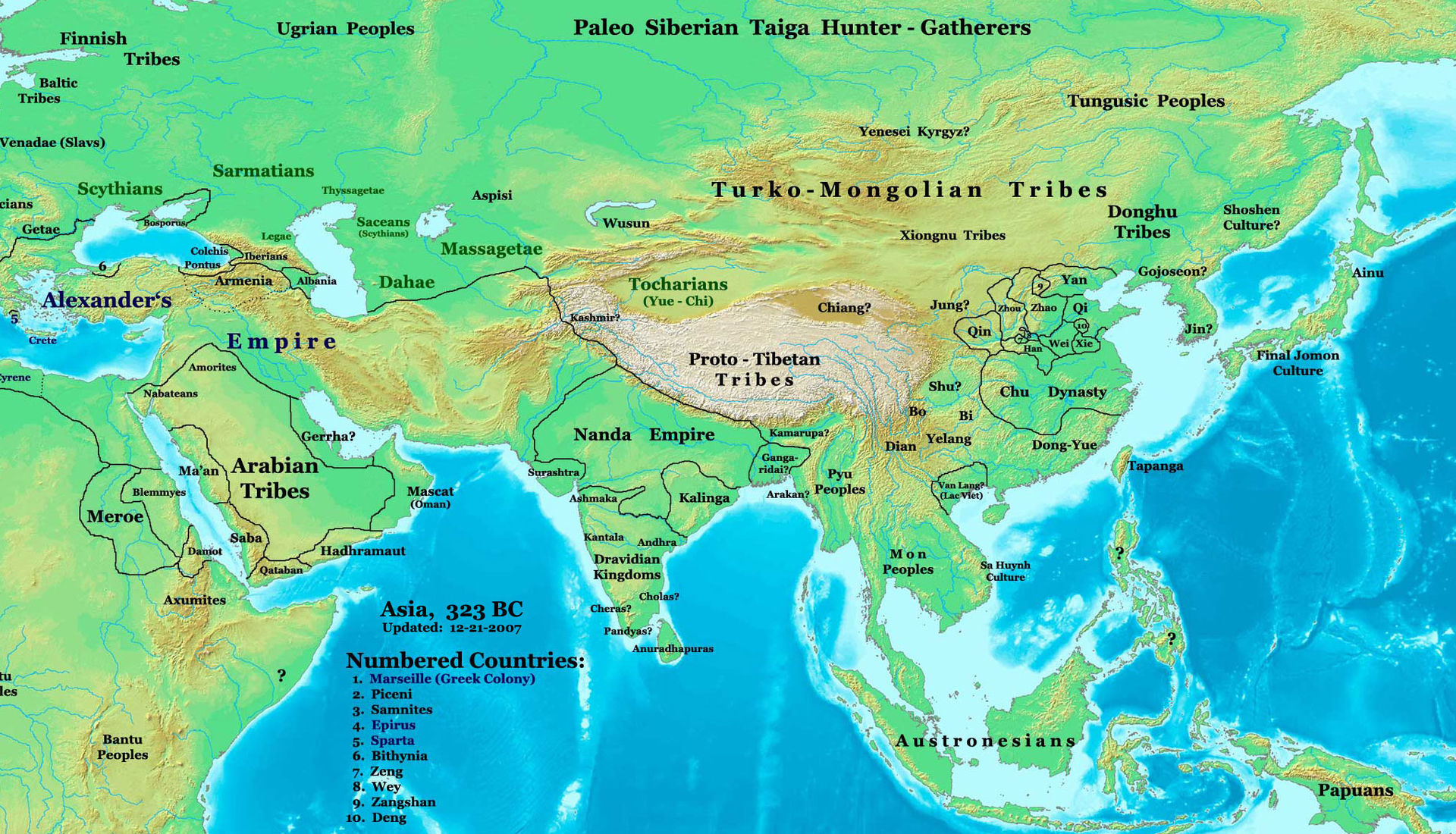 Asia in 323 BC, the Nanda Empire and the Gangaridai of the Indian ...